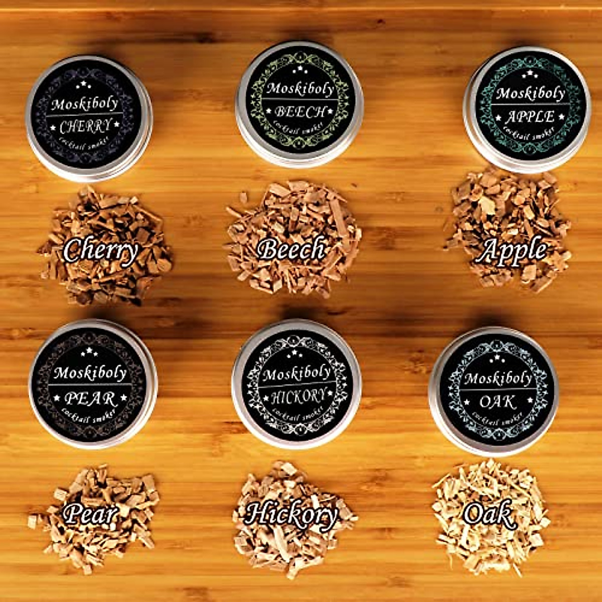 Whiskey Smoker Kit with Torch, Cocktail Smoker Kit, Old Fashioned/Bourbon/Drink Smoker Infuser Kit with 6 Flavors of Wood Chips. Christmas Gift for your Father, Friend and Loved.（No Butane）