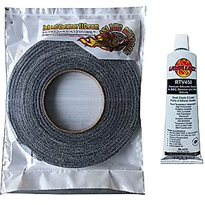 LavaLock® Self Stick Kit 1/2" x 1/8" Grey BBQ Smoker Gasket Black RTV Grill Sealer Hi-Temp