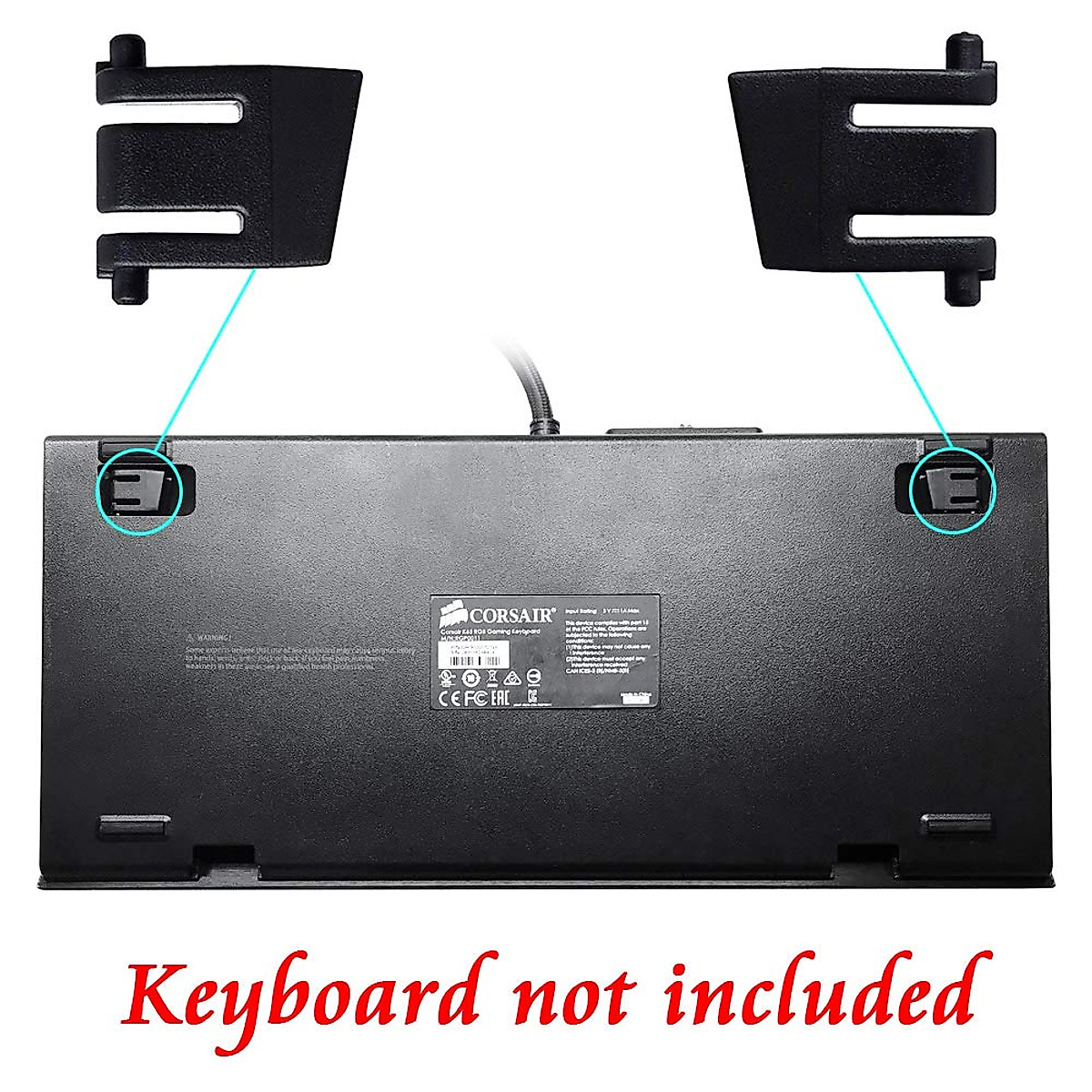 HUYUN Stand Foot Replacement Accessories Parts for Corsair K65 K63 LUX RGB Mechanical Gaming Keyboard (1 Pair Stand Foot)