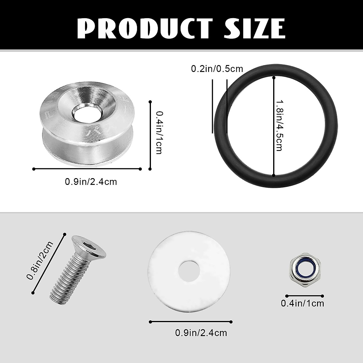 NTNEV Bumper Quick Release Fasteners Kit, Quick Release Trunk Front Rear Bumper, Universal Car Bumper Trunk Fender Hatch Lid (Silver)