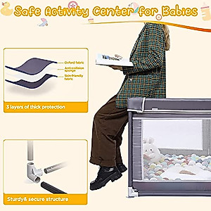 Ronipic Large Playpen for Babies and Toddlers Baby Gate Playpen Outdoor Play Pen Baby Fence Play Area (79"x71"x27")