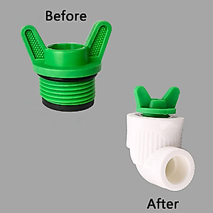 FUATY 3/4” PT Pipe Plug, PPR Male Pipe Thread Plugs and Caps Garden Irrigation Tubing Stopper Drain Plug, 1 Inch ID, Green