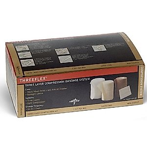 Medline Threeflex 3-Layer Compression Bandage System, 8 Count