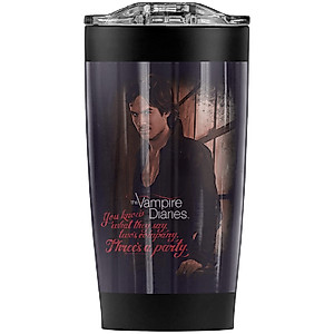 Logovision Vampire Diaries Threes A Party Stainless Steel Tumbler 20 oz Coffee Travel Mug/Cup, Vacuum Insulated & Double Wall with Leakproof Sliding Lid | Great for Hot Drinks and Cold Beverages