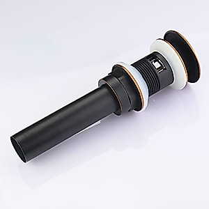 ORB Vessel Sink Drain with Overflow, Lavatory Bathroom Faucet Pop Up Drain Stopper