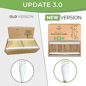 Beautiful Mind Bamboo Cotton Swabs for Ears – 500 Pack – Qtips with Carbonized Bamboo for Durability – Eco-Friendly, Biodegradable & Vegan – 100% Organic Cotton Ear Swabs for Makeup