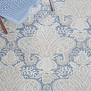 SAFAVIEH Micro-Loop Collection 5' x 8' Blue/Ivory MLP539M Handmade Premium Wool Area Rug