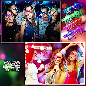 12 Pairs Light up Glasses Glow in The Dark Party Supplies Halloween Glow Glasses for Party Flashing Multi Colored Led Sunglasses Heart LED Glasses for Adults Teens Halloween Party