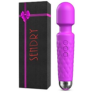 Female Vibrator, G-Spot & Sex Toy, 20 Modes & 8 Speeds Wand Massager, Quiet, Waterproof, USB Rechargeable Vibrator, Hand-Held Cordless Sex Toys Vibrator for Her Pleasure, Female Adult Toy - Purple