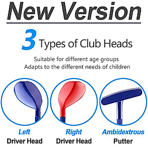 iPlay, iLearn Kids Golf Toys Set W/Left & Right Club Head, Indoor Outdoor Sport Toy, Training Golf Balls & Club Equipment, Active Exercise Gifts for 3 4 5 6 7 8 Year Olds Boys Toddler Child Girls