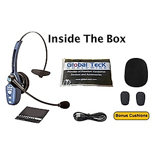 Global Teck Worldwide BlueParrott B250 XTS Bluetooth Headset - Designed for Noisy Environments, Noise Canceling Microphone, Drivers, Truckers - All-Day Talk Time, Audifonos Inalambrico Bluetooth