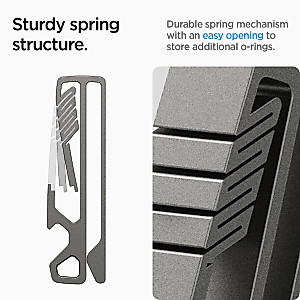 Spigen Life Metal Fit Titanium Belt Loop Key Ring Clip Holder, Car Keychain Key Clip for Belt, Bottle Opener Key Chain Ring for Men and Women - Gunmetal