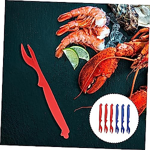 SWOOMEY 6pcs Crab Eating Tool Lobster Claw Lobster Pick Crab Opener Tools Blue Outfit Kitchen Utensil Sets Lip Gloss Set Crab Needles Crab Eating Gadgets Kitchen Tools Plastic Walnut Blush