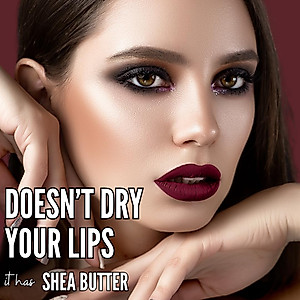 Mynena Burgundy Red Long-Lasting Matte Liquid Lipstick Intense Color Smudge-Proof & Waterproof Comfortable Hydrating Shea Butter Vegan & Cruelty-Free | Emma