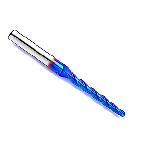 HZBIAO 1 Degree Tapered Ball Nose CNC Router Bits End Mills Solid Carbide Spiral Up Cut 2D&3D Carving bits 1/4 Inch Shank with 1/8 Diameter Overall Length 3 Inch SQ333