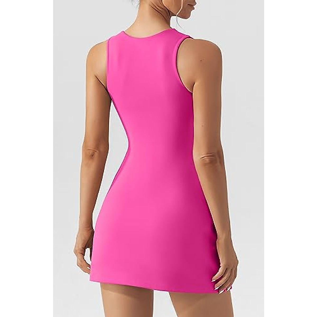 QINSEN Women's Sleeveless Dress for Leisure Casual Party Club Street Going Out Azalea Pink M