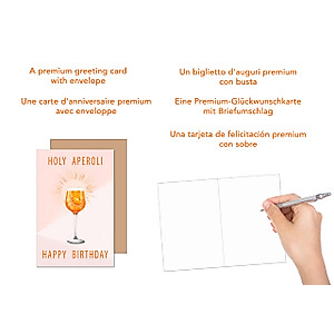 Edition Seidel Premium Birthday Card with Envelope. Greeting Happy Birthday for him or her Female Friend Wife Girlfriend Drink Aperol Orange Holy Aperoli (G3566 SW024), neutral
