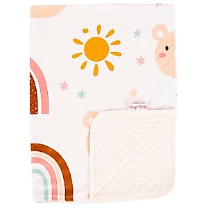 Top Tots Deluxe Minky Baby Blanket - Angel Wings, 40 x 29 Inch White