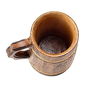 GoCraft Handmade Wooden Beer Mug | Camping Travel Outdoor Mugs for Men | Tea Coffee Cup with Handle | Craft Tankard Drinking Stein