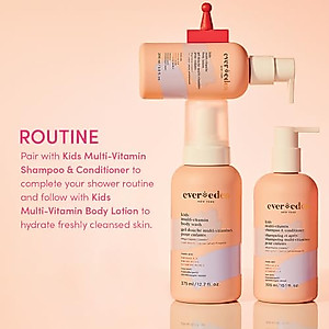 Evereden Multi-Vitamin Kids Body Wash (12.7 fl.oz., Melon Juice): Gentle Kids Body Wash Sensitive Skin Nourishment & Hydration Formula | Clean Non-Toxic Body Wash for Kids |
