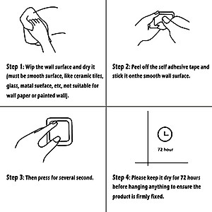 Adhesive Towel Hooks, Stainless Steel Shower Hooks 6 Piece Brushed Nickel Robe Hook Holder for Bathroom Bedroom Kitchen Hotel Cabinet