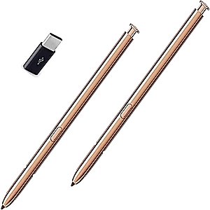 2 Pack Gold Note 20 Ultra Replacement Stylus Pen Touch S Pen (with Type-C Covertor) for Samsung Galaxy Note 20/ Note 20 Ultra All Carriers