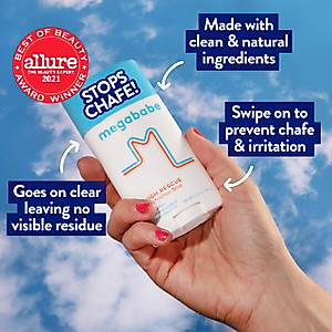 Megababe Thigh Rescue Anti-Chafe Stick | Prevents skin chafe & irritation | Thighs, arms, bra-lines & more | 2.12oz (Pack of 1)