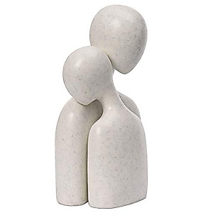 Quoowiit Abstract Couple Sculptures for Home Decor, Romantic Lover Statue for Shelf Decor Office Decor Table Decorations for Living Room Bedroom, Gifts for Anniversary Valentine Birthday (White-Large)