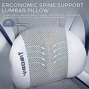 Vigosit Gaming Chair PRO- Gaming Chair with Footrest, Mesh Gaming Chair for Heavy People, Ergonomic Reclining Gamer Computer Chair for Adult, Big and Tall Office PC Chair Gaming (White Blue)