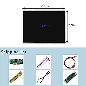 VSDISPLAY 12.1" 12.1 Inch 1024X768 Wide Viewing LCD Screen VS121T-001A with HD-MI DVI VGA Audio LCD Controller Board M.NT68676