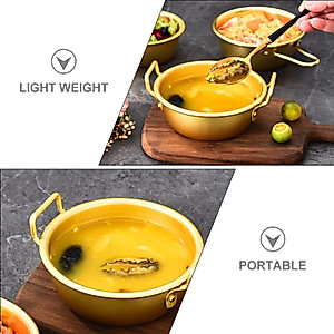 Yardwe Korea Ramen Pot Fast Noodles Cooking Pots Soup Stew Pot Stockpot Alluminum Ramyun Pot with Handles Camping Cookware for Pasta 12.5cm