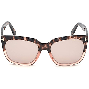 Tom Ford Womens Amarra Tortoise Non-Polarized Rectangle Sunglasses Pink 55mm
