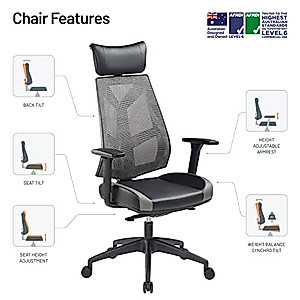 Pago Pinnacle Executive Office Chair Big and Tall. Ergonomic Office Chair High Back, Tall Adjustable Office Chair, Tall Office Desk Chair with Weight Balance Mechanism Adjustable Arms and Headrest