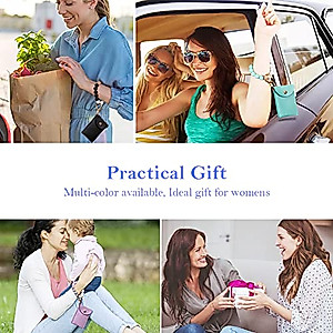 UpUDo Keychain Bracelet Wristlet, Silicone Beaded Key Ring Bracelet with Card Wallet, Elastic Keyring Bangle for Womens