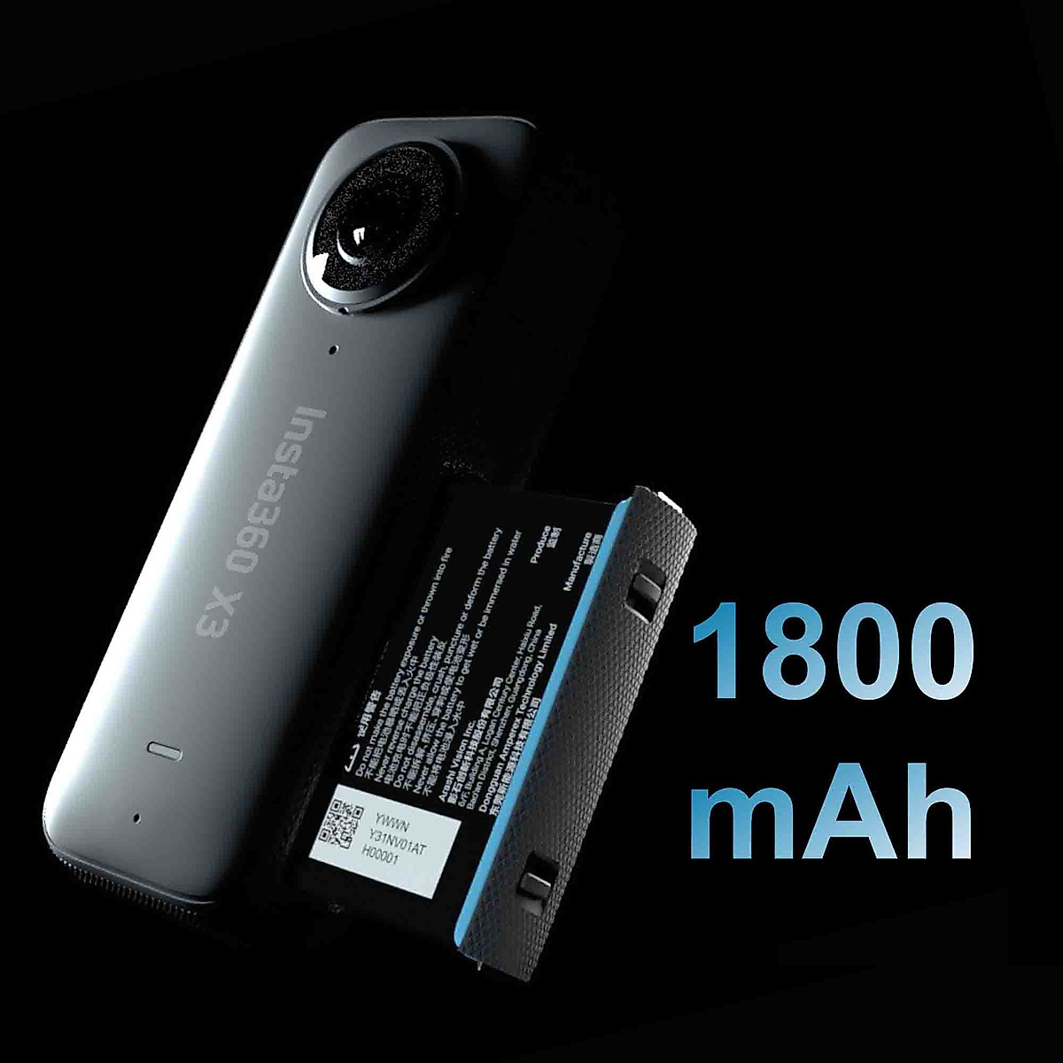 Insta360 X3 - Waterproof 360 Action Camera Bundle Includes Extra Battery, Charger, Invisible Selfie Stick, Lens Guard& 256GB Memory Card