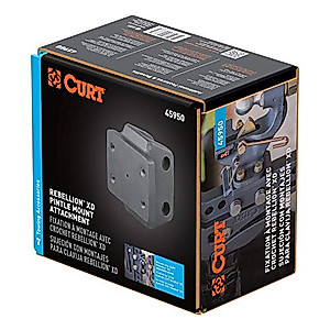 CURT 45950 Rebellion XD Adjustable Cushion Hitch Pintle Mount Plate Attachment, Shank Required