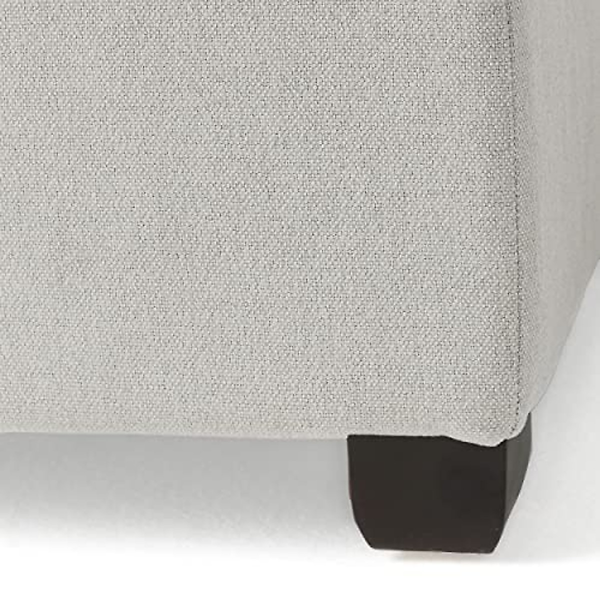 Christopher Knight Home Carlsbad Fabric Storage Ottoman, Light Grey 35.00”D x 35.00”W x 18.50”H