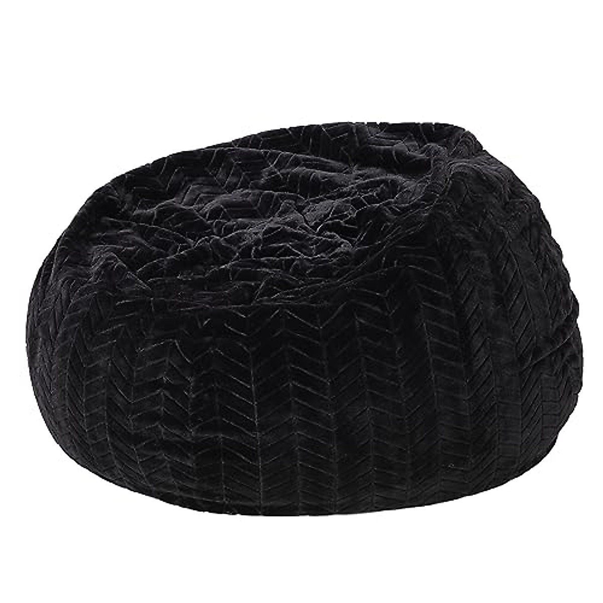 Christopher Knight Home Heavy Metal Inc Meridian Bean Bag Plush Faux Fur Chair | Comfortable and Fun Beanbag for The Whole Family| Non-Spill Memory Foam Filling (Black), Small