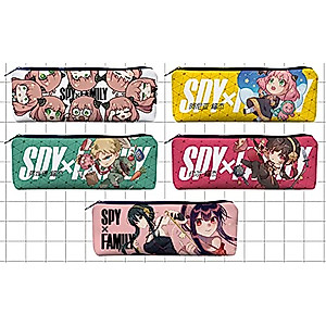 foefaik Anime Spy x Family Anya Pencil Case,Canvas Organizer Box Pouch Makeup Bag Capacity Case with Zipper, 5.1 inch