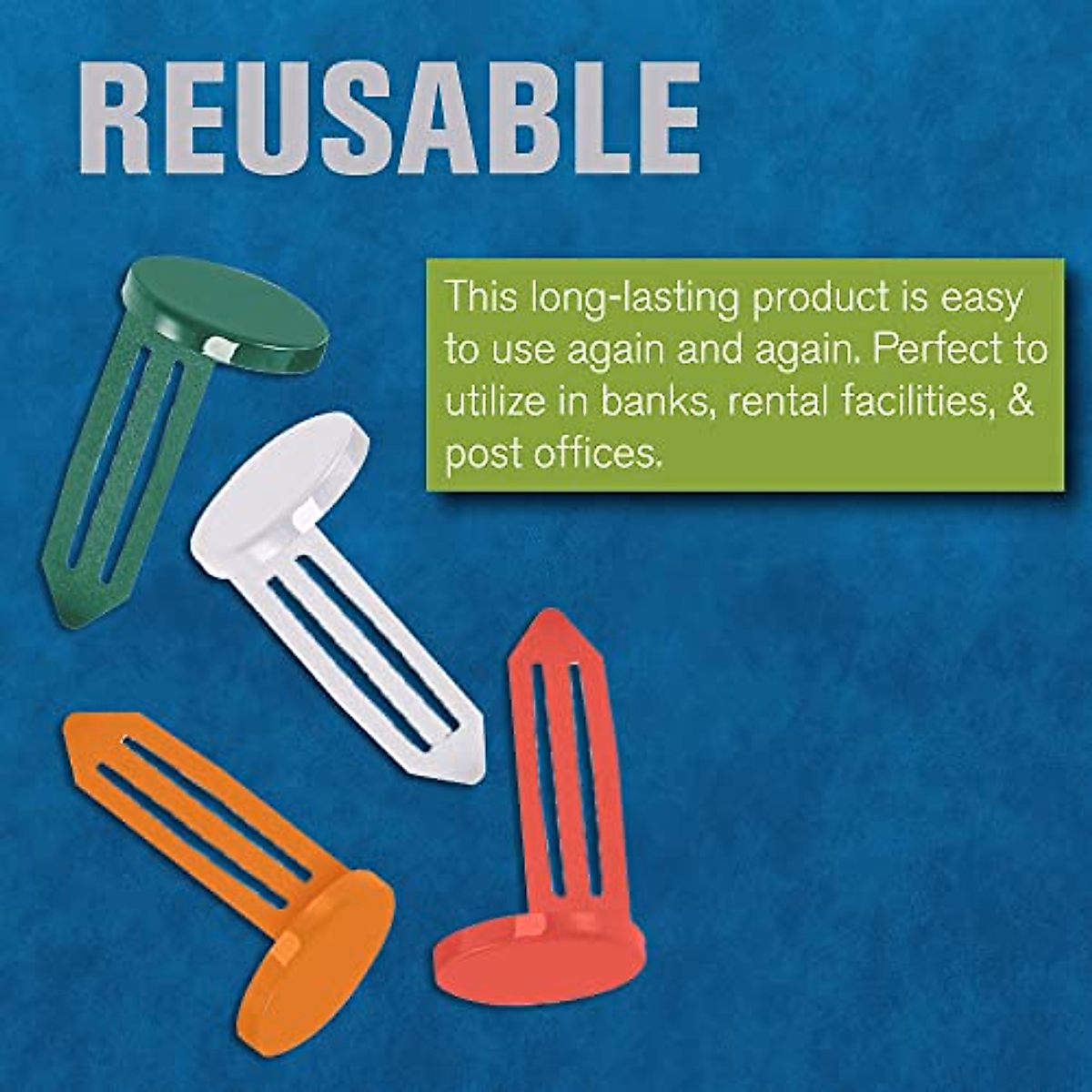 BankSupplies Keyhole Signals | White – Box Available for Rent | Vault Signal | Box of 25 | Non-Chip | Reusable & Long-Lasting | At-a-Glance Organization | Color Coded Plugs