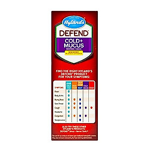 Hyland's Cold and Cough Mucus Relief Decongestant Defend by Homeopathic Cold Plus Mucus Fluid Ounce, Red, 4 Fl Oz