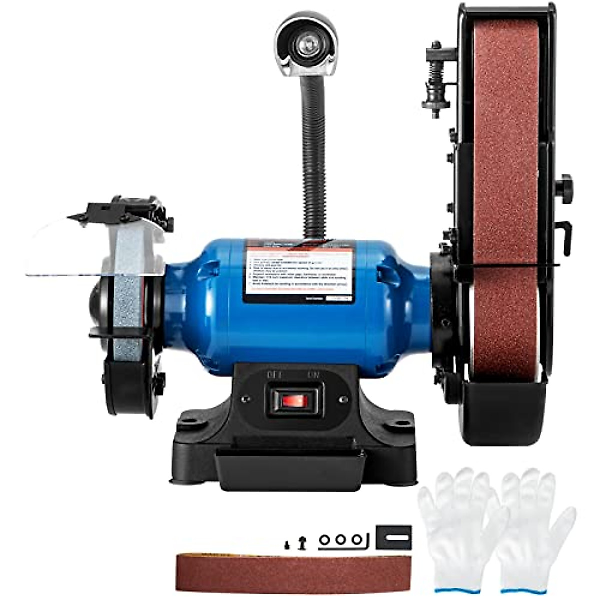 Happybuy 2 IN 1 2inch Belt Grinder for Knife Making 6inch 3450rpm per min Belt and Disc Bench Sander 90 Degree Belt Holder with Sturdy Base and LED Working Lamp