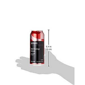 Amazon Brand - Solimo Red Energy Drink, Sugar Free, 16 fl oz (Pack of 12)