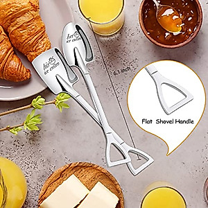 PRSTENLY Gifts for Him Her, 2 Pcs His and Hers Gifts Ice Cream Spoons Stainless Steel Couple Gifts, Birthday Wedding Anniversary Engagement Gifts for Couples Him Her