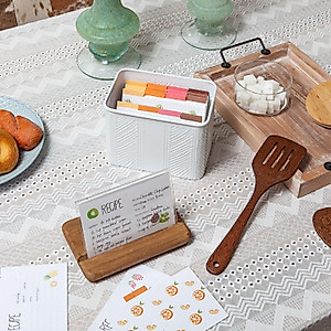 NIKKY HOME Kitchen Metal Recipe Organization Box with Cards and Dividers, 7.09 x 4.72 x 5.71 Inches