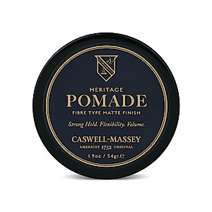 Caswell-Massey Heritage Fiber-Style Hair Pomade, Matte Finish Hair Styling for All Hair Types, Strong Hold with Flexibility & Provides Volume for Men, Light Cedar Scent & Low-Shine, 1.9 Oz