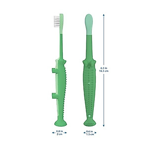 Dr. Brown's Baby and Toddler Toothbrush - Crocodile, BPA Free - Age 1-4Y