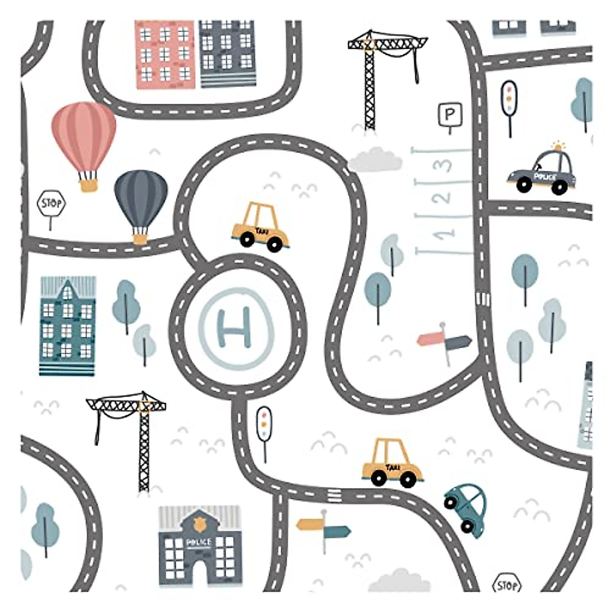 BapronBaby Tiny Town Wet Dry Bag - Waterproof Two Zipper Pockets - Reusable for Mealtime, Diapers, Stroller, Snacks, Swimsuits - Machine Washable - 11" x 9"