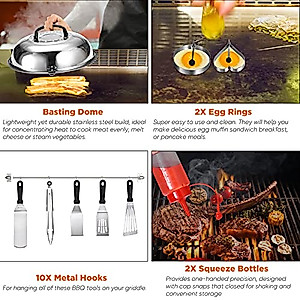 Commercial Chef Blackstone Griddle Accessories Kit - Flat Top Grill Accessories - Griddle Tools Utensils - for Breakfast Hibachi and Weber Griddle - with Chef Spatula Set and Cleaning Kit - 36 PCS