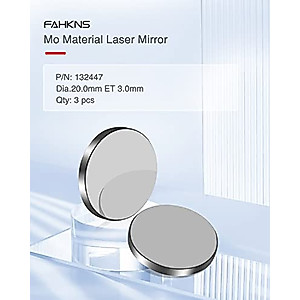 3PCS FAHKNS Molybdenum Reflective Lens Dia:20mm/0.79" T3mm Mo Mirror Laser Lens for CO2 Laser Engraving Cutting Engraver/Cutter 40W-200W